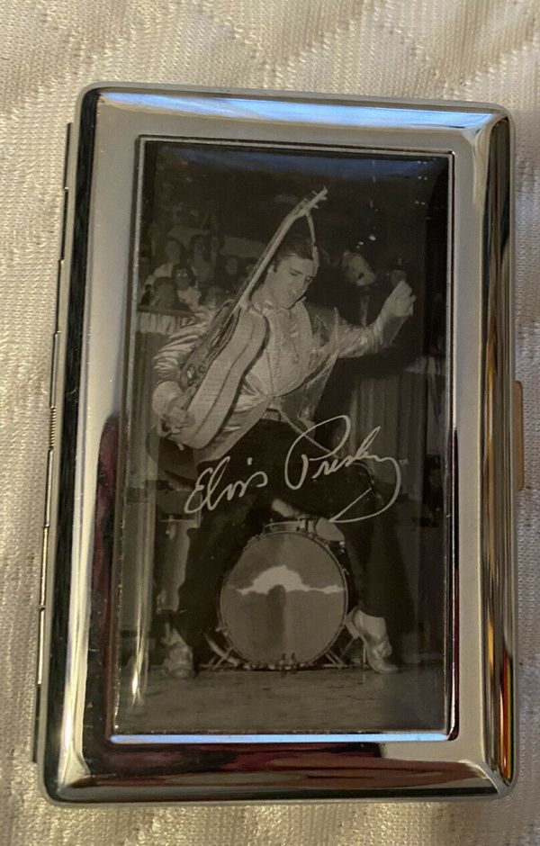 Elvis Presley Autograph Medium Metal Box Business Card Holder Wallet ...