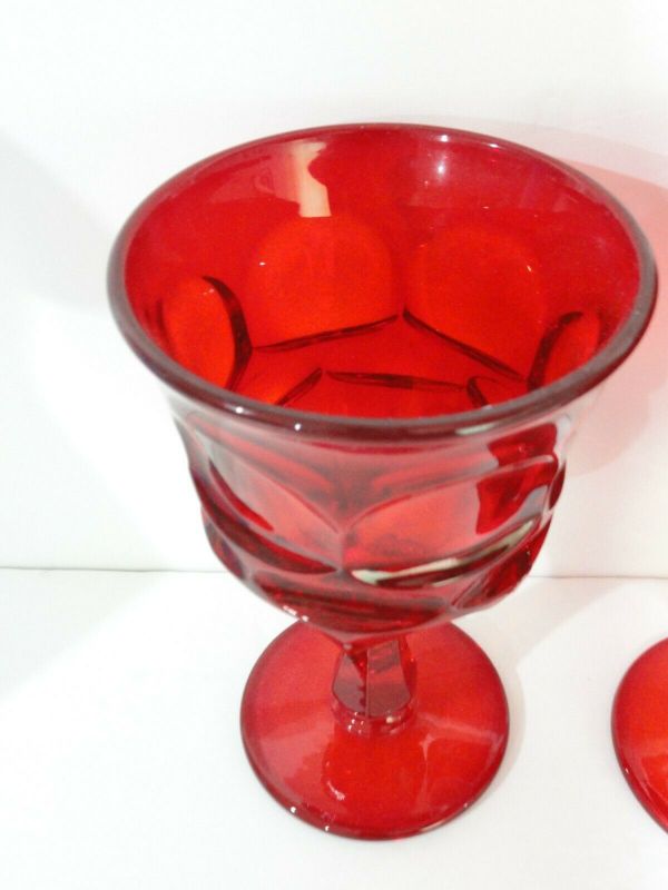 4 Fostoria Argus Ruby Red Water Goblets | #62060025