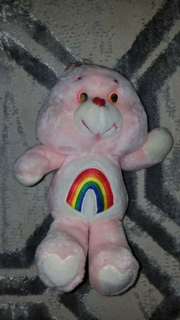 Vintage 1983 KENNER Cheer Bear CARE BEARS 13 " Pink Rainbow Care Bear ...