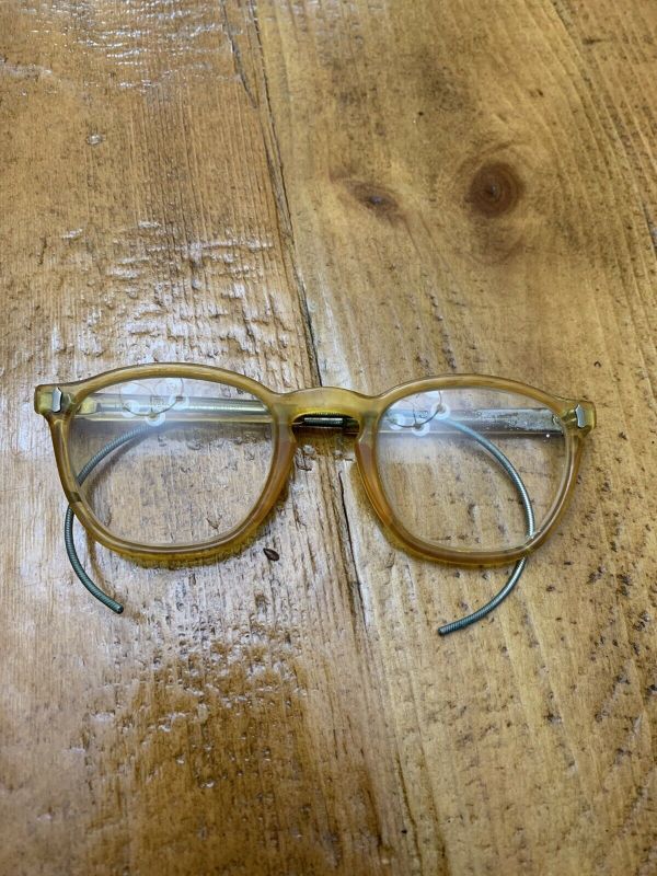 Vintage Safety Glasses American Optical AO Horn Brown Frames Aviator ...