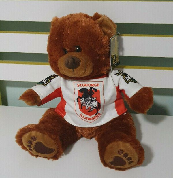 NRL ST GEORGE ILLAWARRA TEDDY BEAR PLUSH TOY KIDS SOFT TOY ABOUT 24CM ...
