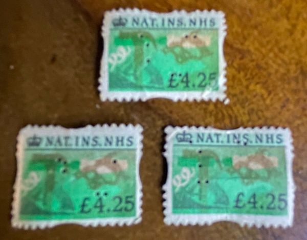 3 X Rare 1970 ' S I Think NAT INS NHS Stamps, These Will Be Sent ...