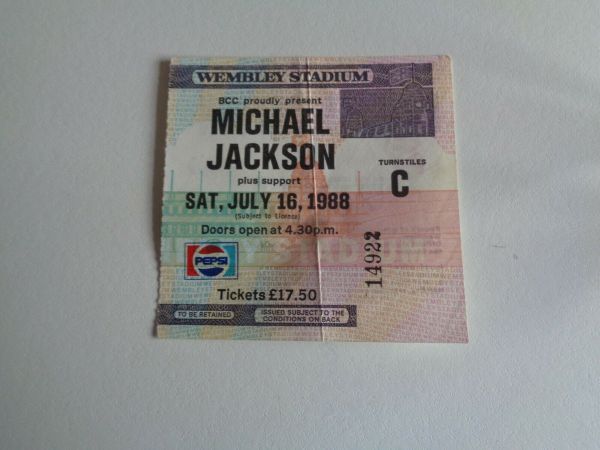 MICHAEL JACKSON CONCERT TICKET BAD TOUR WEMBLEY 16 JULY 1988 | #62275752