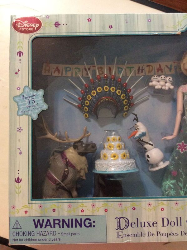 Disney Store Frozen Fever Happy Birthday Deluxe Doll Set Singing Elsa ...