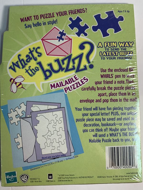 2001 Christina Aguilera What’s The Buzz Mailable Puzzle W/Bic Whirls ...