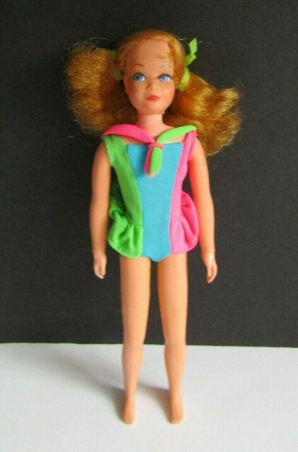Vtg 1969 Barbie LIVING SKIPPER DOLL Twist & Turn Doll Wearing Swimsuit ...