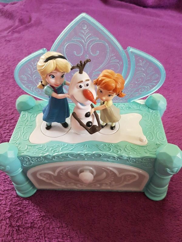 Disney Frozen Elsa Anna Olaf Music Jewelry Box Build A Snowman | #64297456