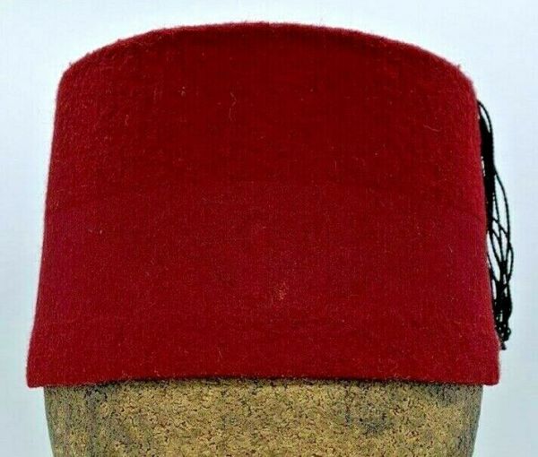 Vintage Red Felt Fez Hat With Black Tassel Turkish Shriner Casablanca ...
