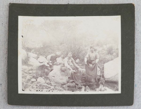 Antique Cabinet Card 2 Handsome Men Washing Clothes In The River Miners ...