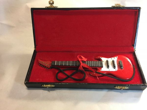 Miniature Guitar - Musical Instrument With Case, Vintage | #62805435