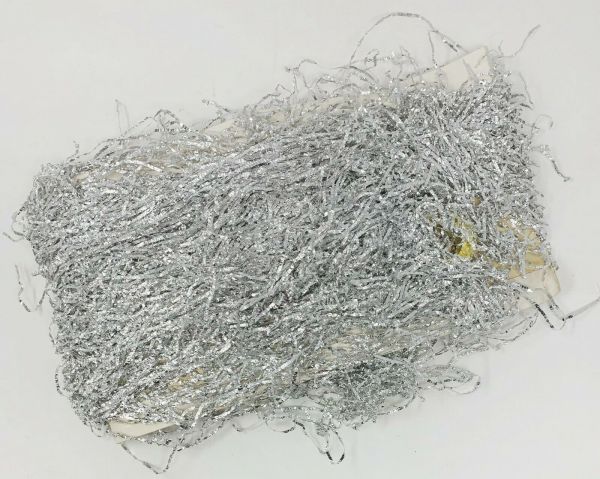Vtg Silver Lead Tinsel Foil Metal Christmas Tree Icicles On Gold Foil ...