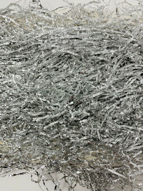 Vtg Silver Lead Tinsel Foil Metal Christmas Tree Icicles On Gold Foil ...