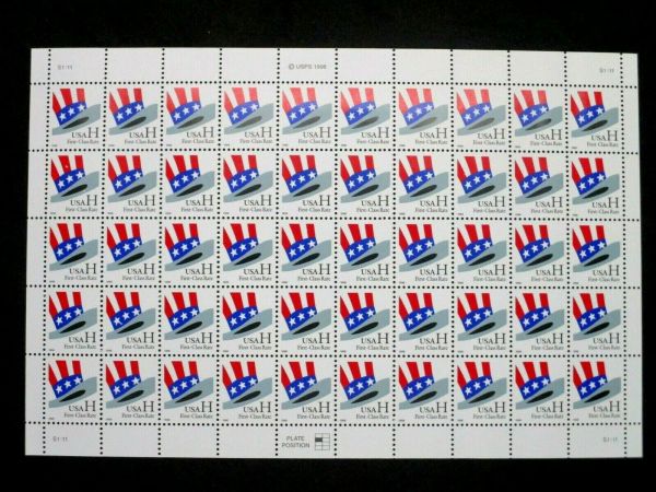 Uncle Sam Hat H First Class Rate Stamp Sheet Of 40 Scott 3260 | #62823468