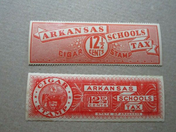 Arkansas Cigar Back Of The Book Stamp Schools Tax 12 1/2 Tobacco State ...