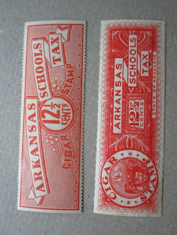 Arkansas Cigar Back Of The Book Stamp Schools Tax 12 1/2 Tobacco State ...