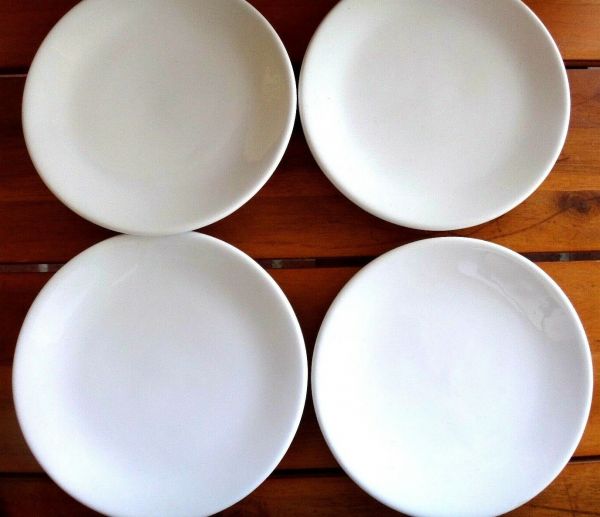 4 Pampered Chef Simple Additions 6 " Round White Appetizer/Dessert ...