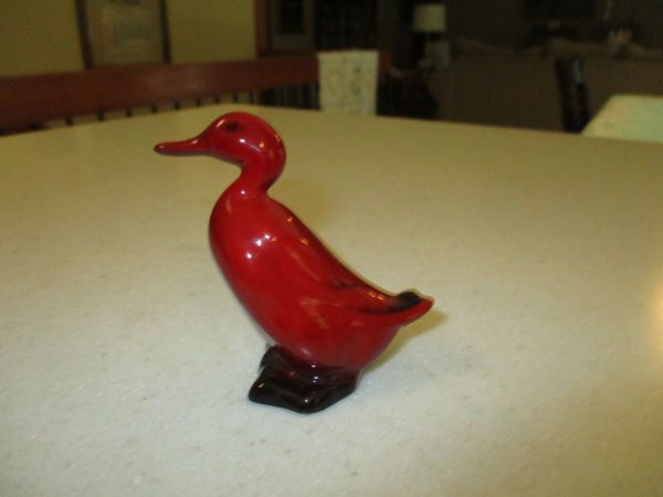 Vintage Royal Doulton Flambe Charles Noke ? Blood Red Standing Duck ...