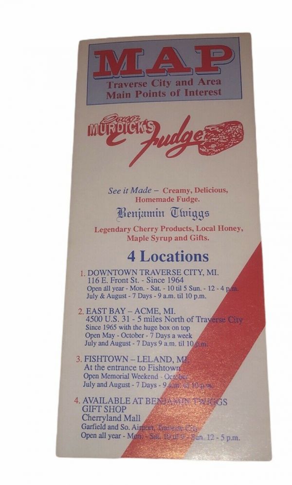 Traverse City Michigan And Area Points Of Interest Brochure And Map ...