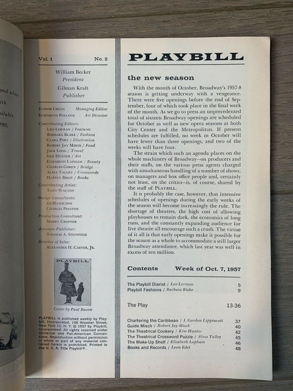 West Side Story Playbill October 1957 - Winter Garden Theatre | #63374899