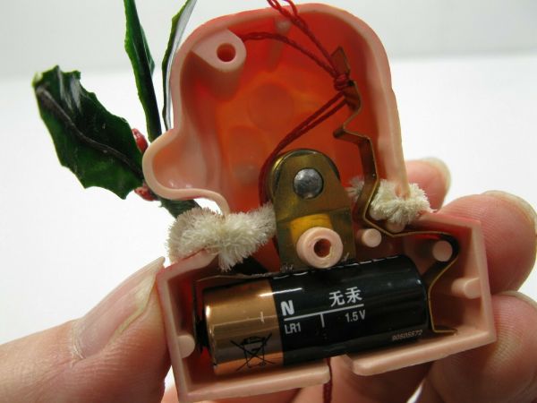 Santa Christmas Pin Pull String Light Up Nose Vintage | #63409936