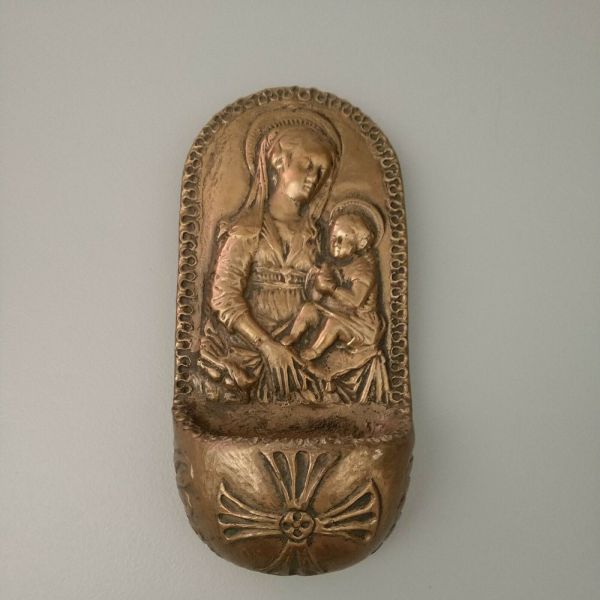 Vintage Mary Baby Jesus Holy Water Font Wall Pocket 8 " Wild Goose ...