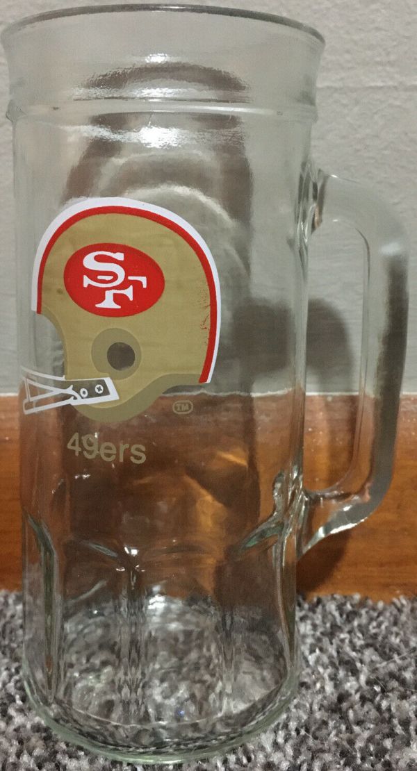 Vintage San Francisco 49ers Beer Mug Stein Fisher Tall Glass 1980s NFL ...