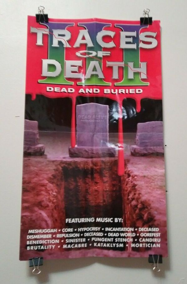 TRACES OF DEATH III 3 Promotional Poster VHS Deathumentary Video Faces ...