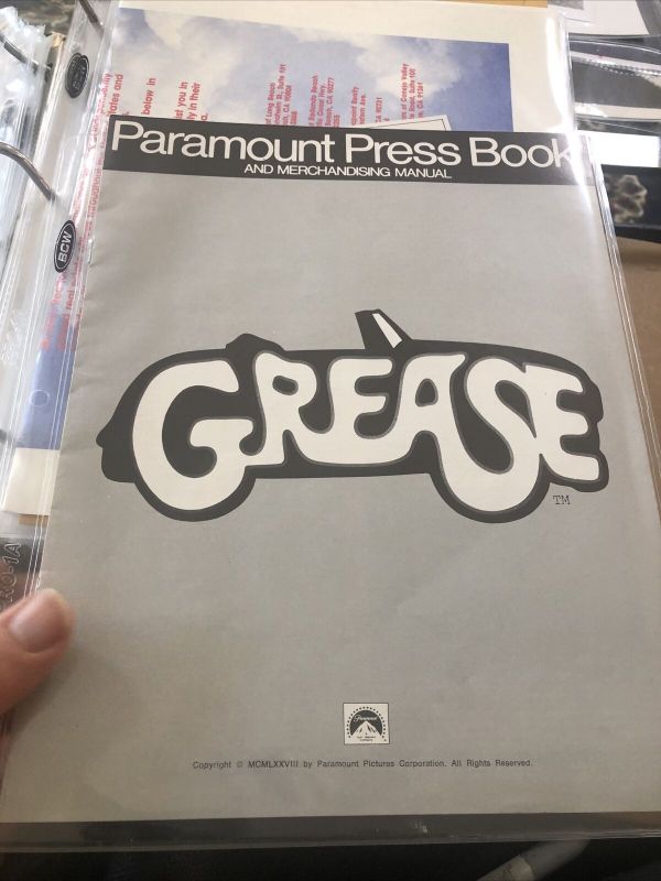 Grease Paramount Press Book With John Travolta And Olivia Newton John E ...