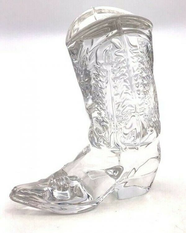 RALPH LAUREN GLASS CRYSTAL COWBOY BOOT FIGURINE PAPERWEIGHT Solid ...