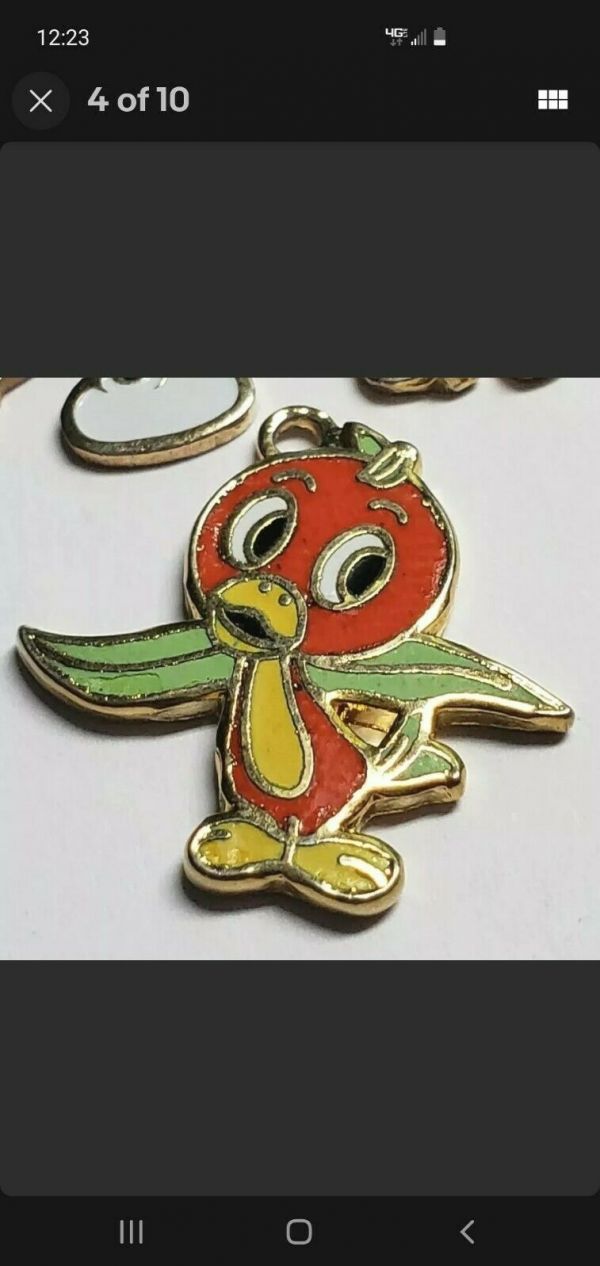 Vintage ORANGE BIRD WALT DISNEY PRODUCTIONS Gold Tone ENAMEL Bracelet ...