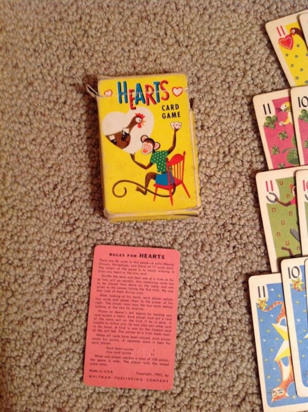 VINTAGE 1951 HEARTS PLAYING CARDS BY WHITMAN COMPLETE SET BOX | #63798475