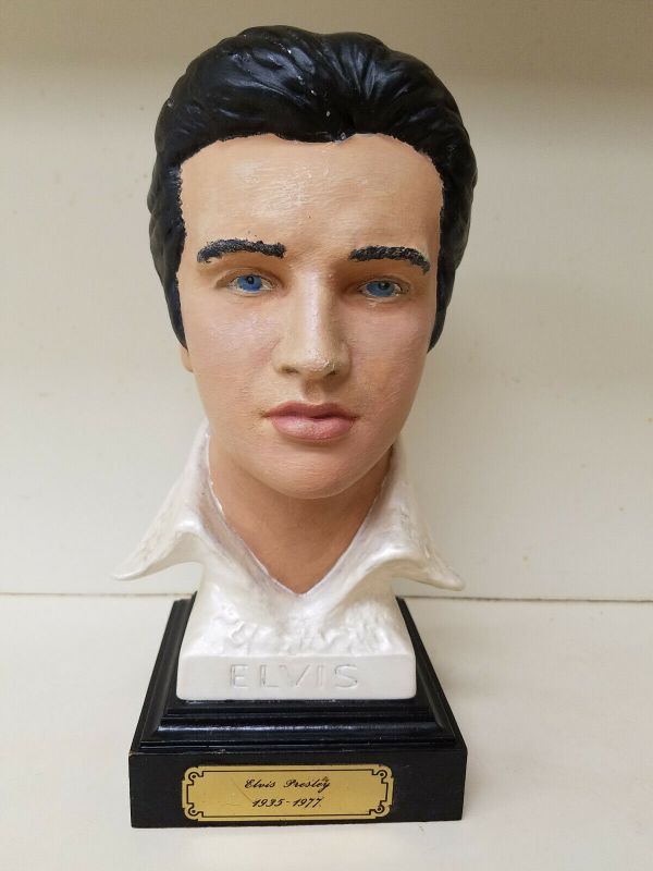 Vintage Young ELVIS PRESLEY Bust Statue Signed Sculpture Germany ...