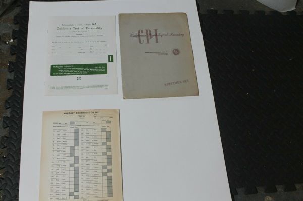 Psychologists Collectors Old Antique Psychological IQ Personality Tests ...