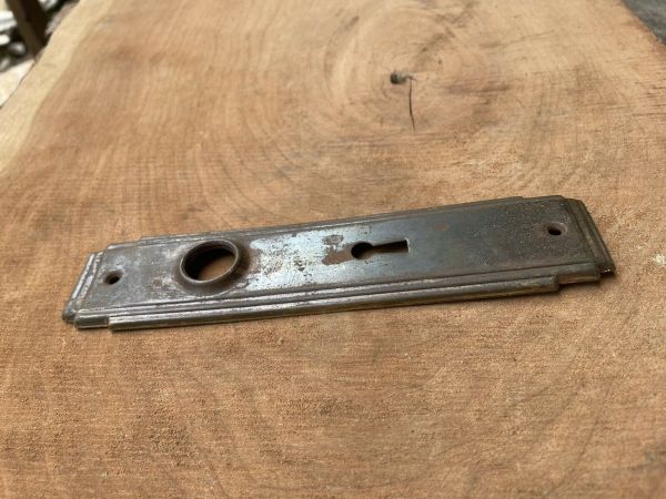 VINTAGE SINGLE ART DECO DOOR KNOB SKELETON KEY BACK PLATE RESTORE ...