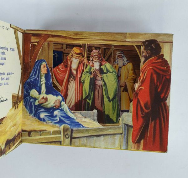 Vintage Religious Christmas Card Paper Decoupage, Christianity Baby ...