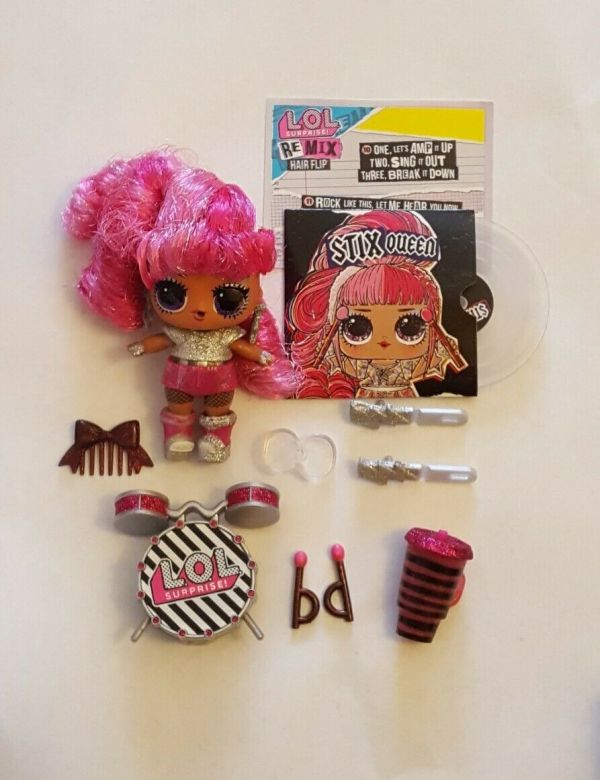 LOL Surprise Remix Hair Flip Doll Stix Queen With Drum Rare | #64504244
