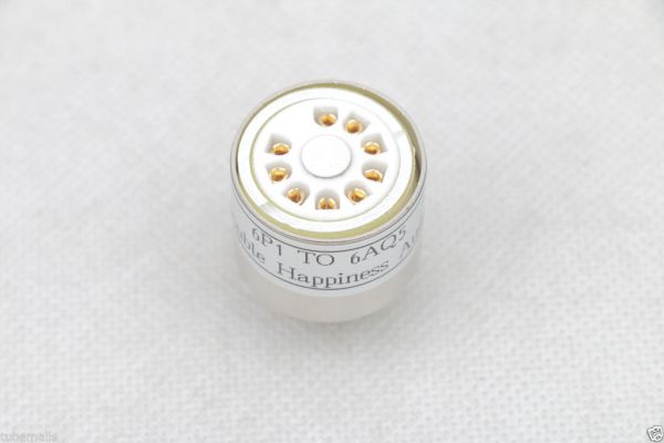 2piece Gold Plated 6P1 (Adapter Top) TO 6AQ5 Tube Converter Adapter ...