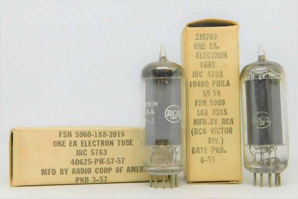 Pair NIB/NOS RCA 5763 Transmitter Radio Tube 1955 & 1957 | #64662086